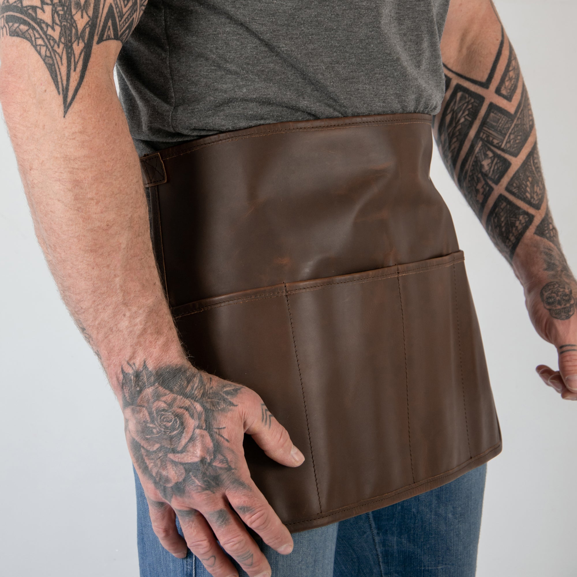 Half Apron For Baristas | Leather Half Apron For Men and Women – MAHI ...