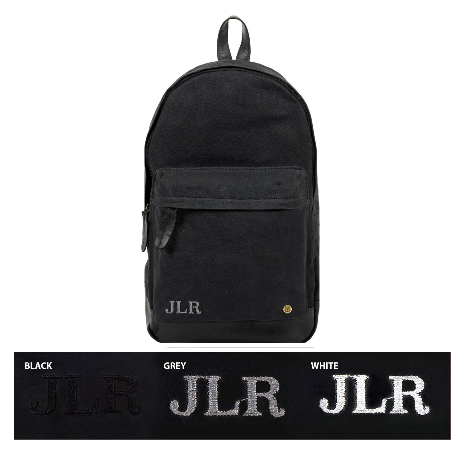 Black Canvas + Leather Backpack For School, College- Back to School ...