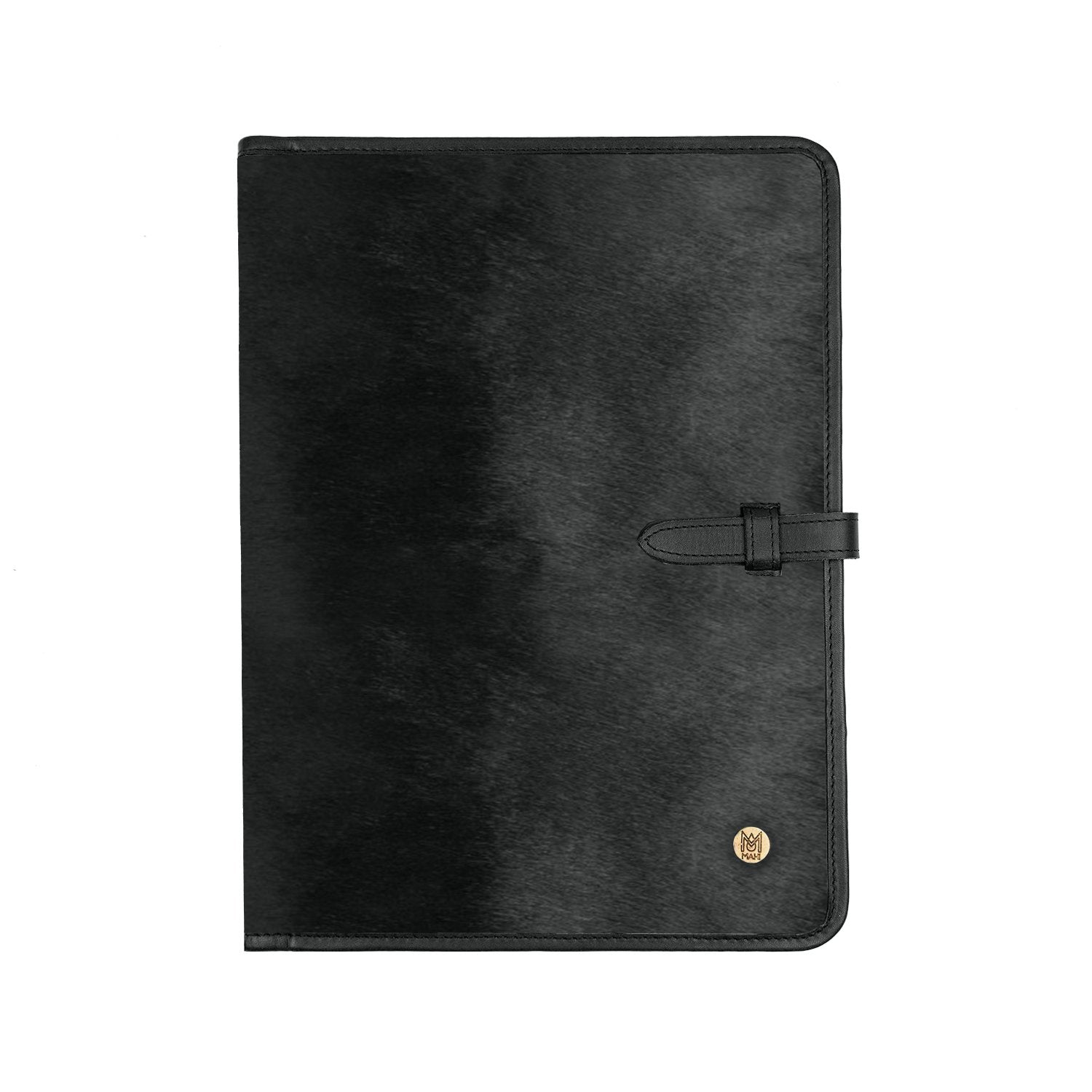 Classic Black Cowhide Portfolio | Pony Hair Leather A4 Document Folder ...