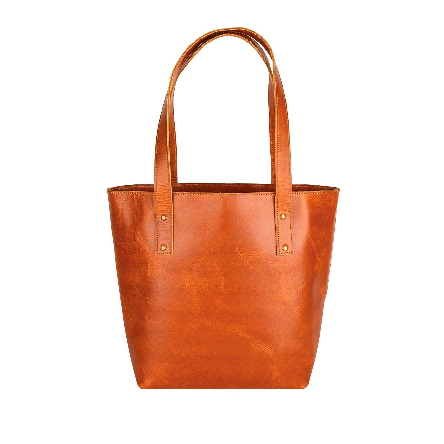 Classic Tan Tote | Personalised Open Top Handbag – MAHI Leather