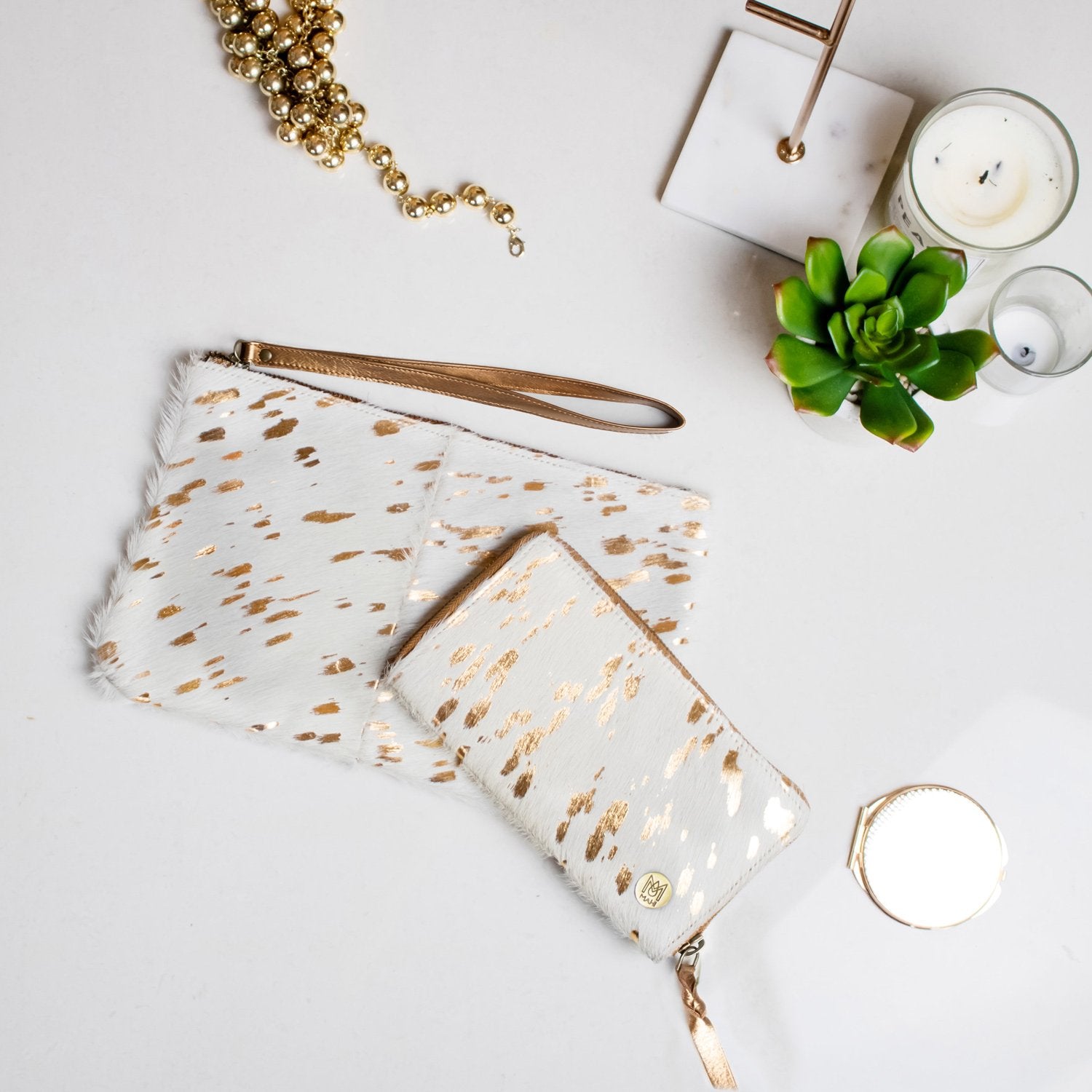 Cream & Gold Clutch & Purse Gift Set For Her | Save 10% – MAHI Leather