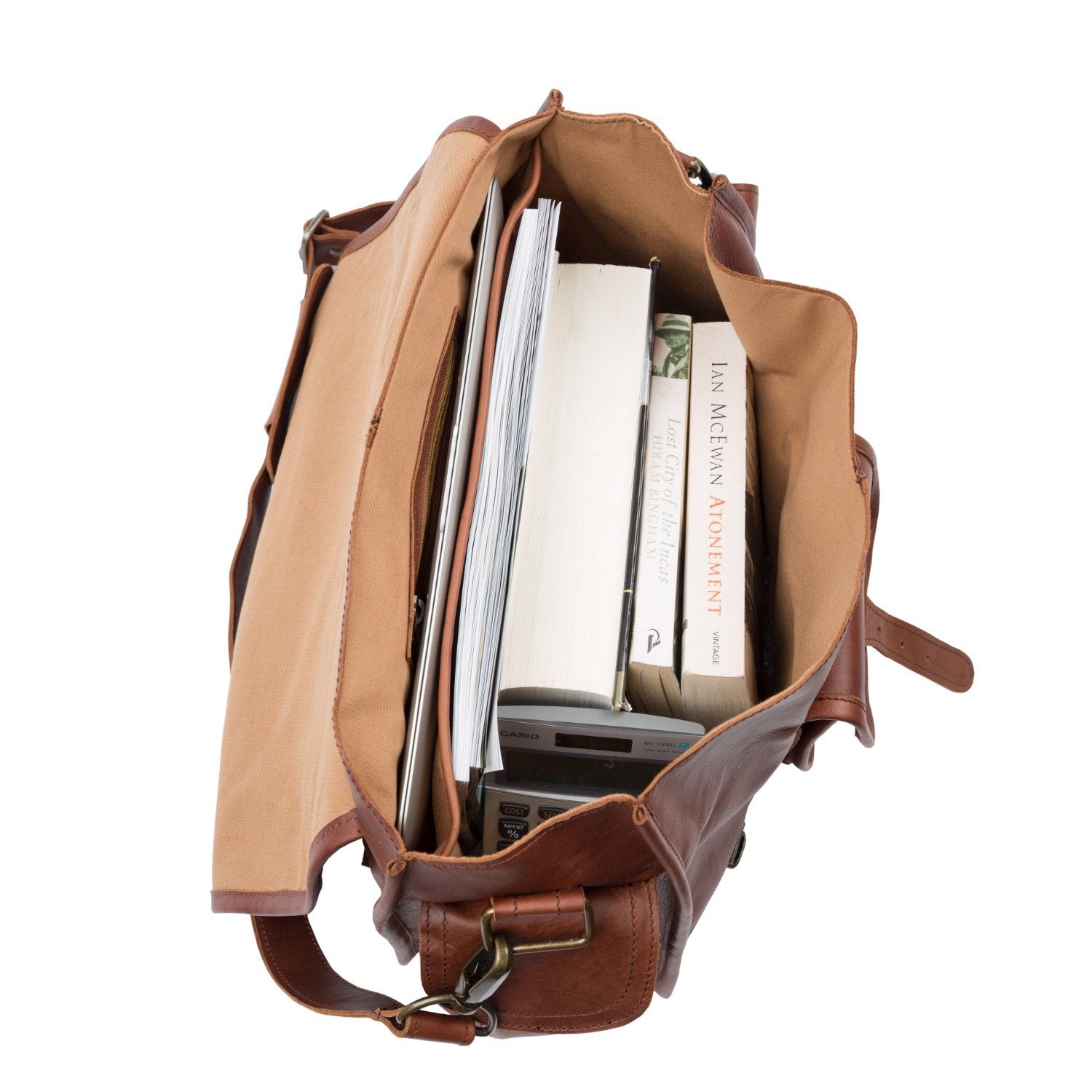 Brown Leather Satchel for students and professionals - 15" Laptop ...