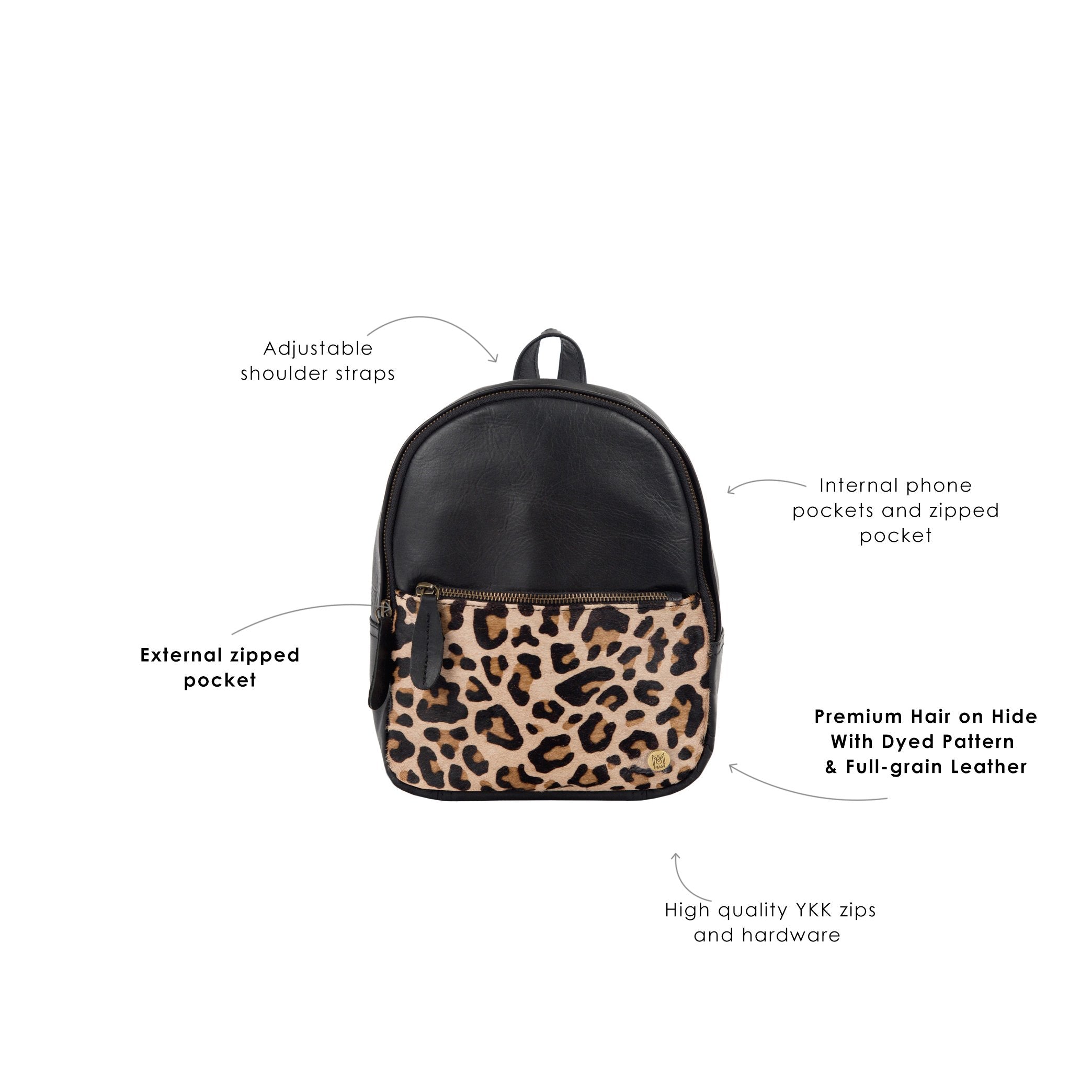Leopard Print Black Leather Mini Backpack - Leopard Print Leather Bag ...