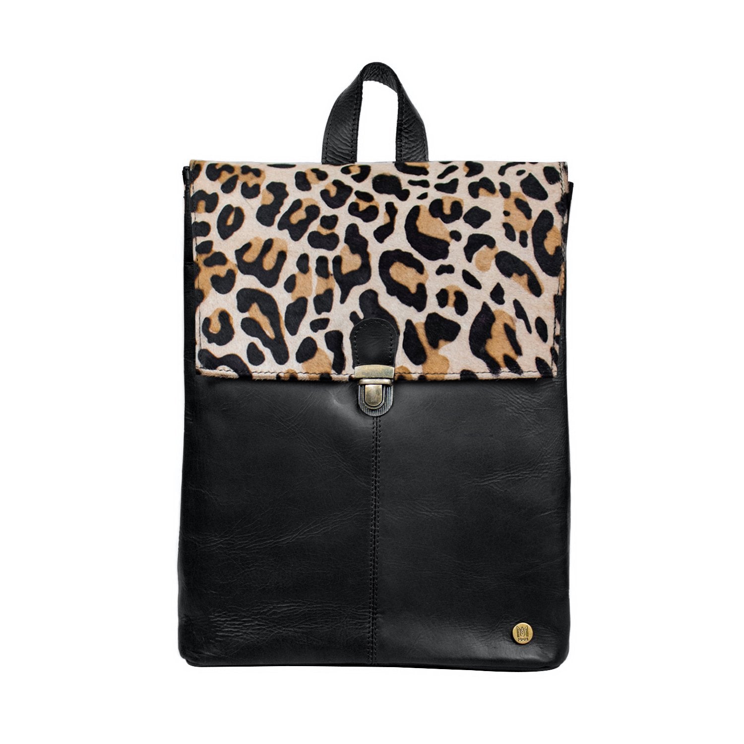 Personalised Leopard Print Leather Backpack for Work and School – MAHI ...
