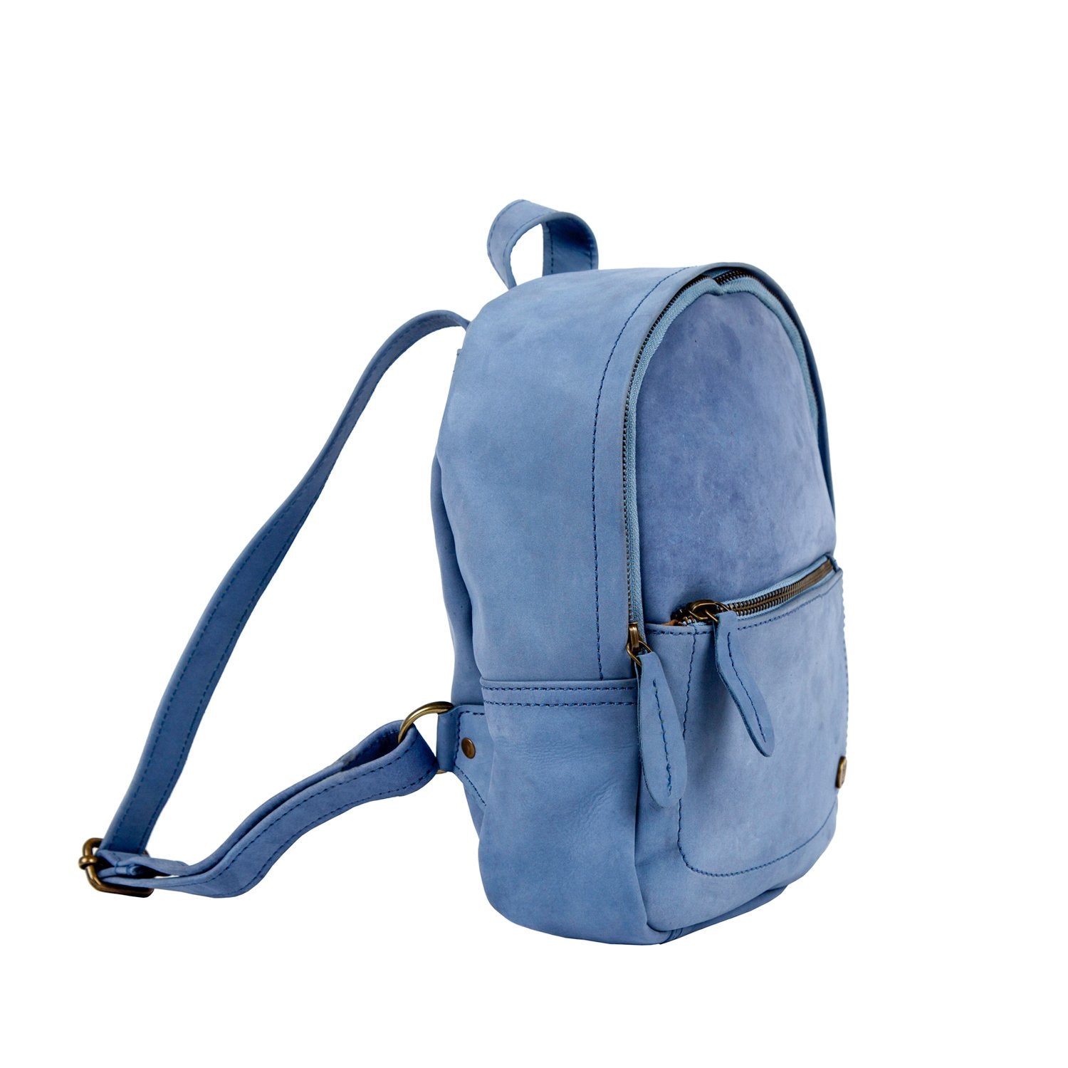 Personalized Blue Suede Leather Mini Backpack - Backpacks for School ...