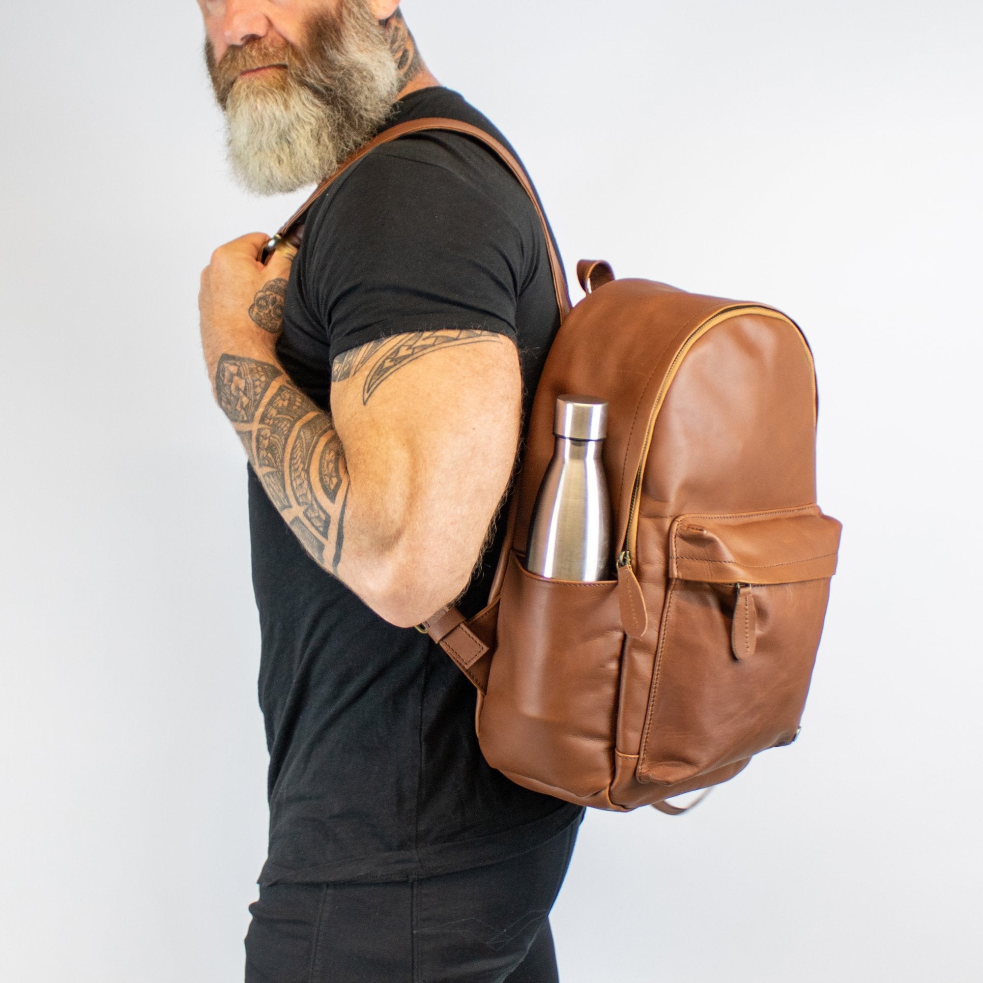 Brown Leather Backpack for Work and School - Great Graduation Gift ...