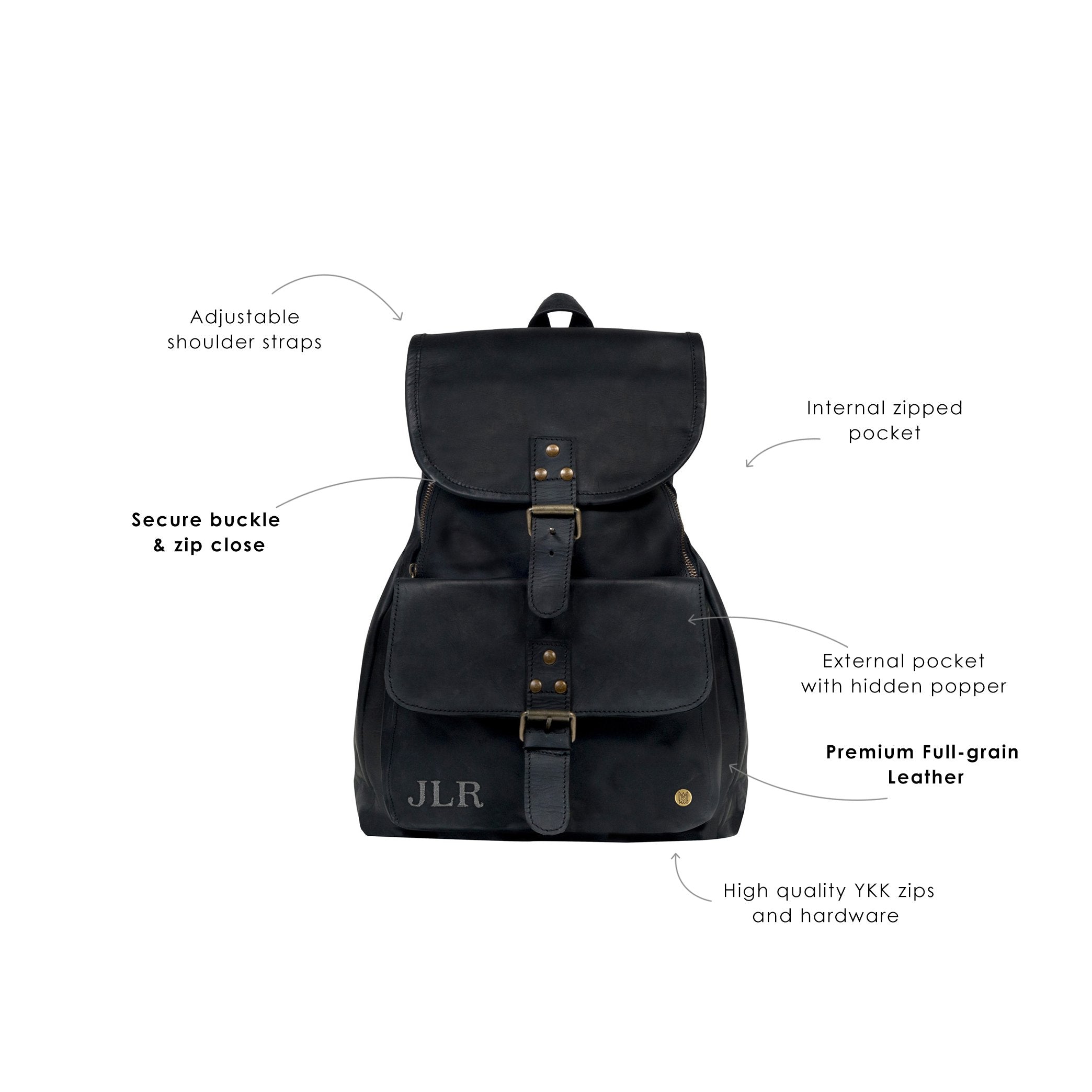 Premium Black Leather Backpack for Women - Work, School or Going Out ...