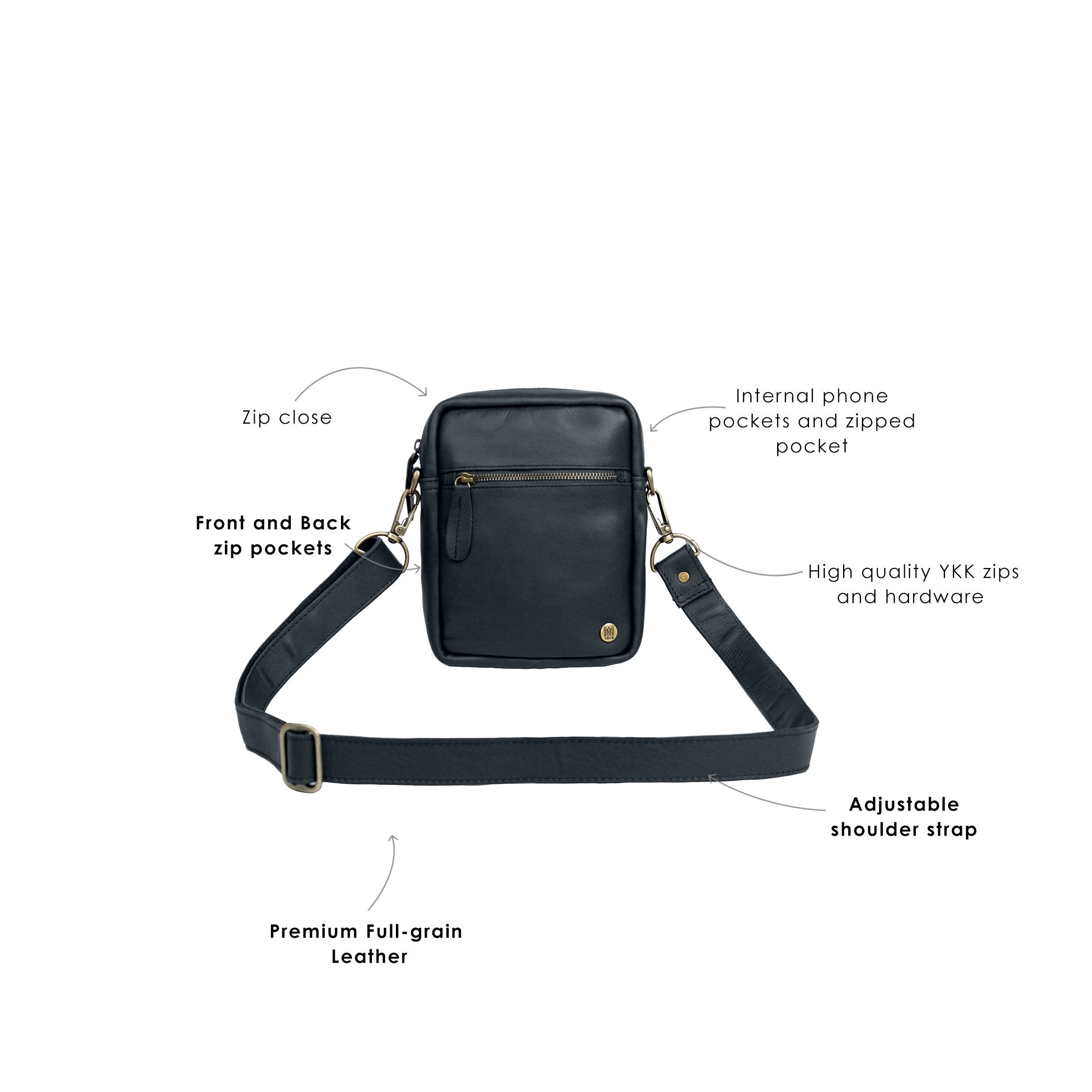 Black Premium Leather Flight Bag- Luxury Travel Bags and Accessories ...