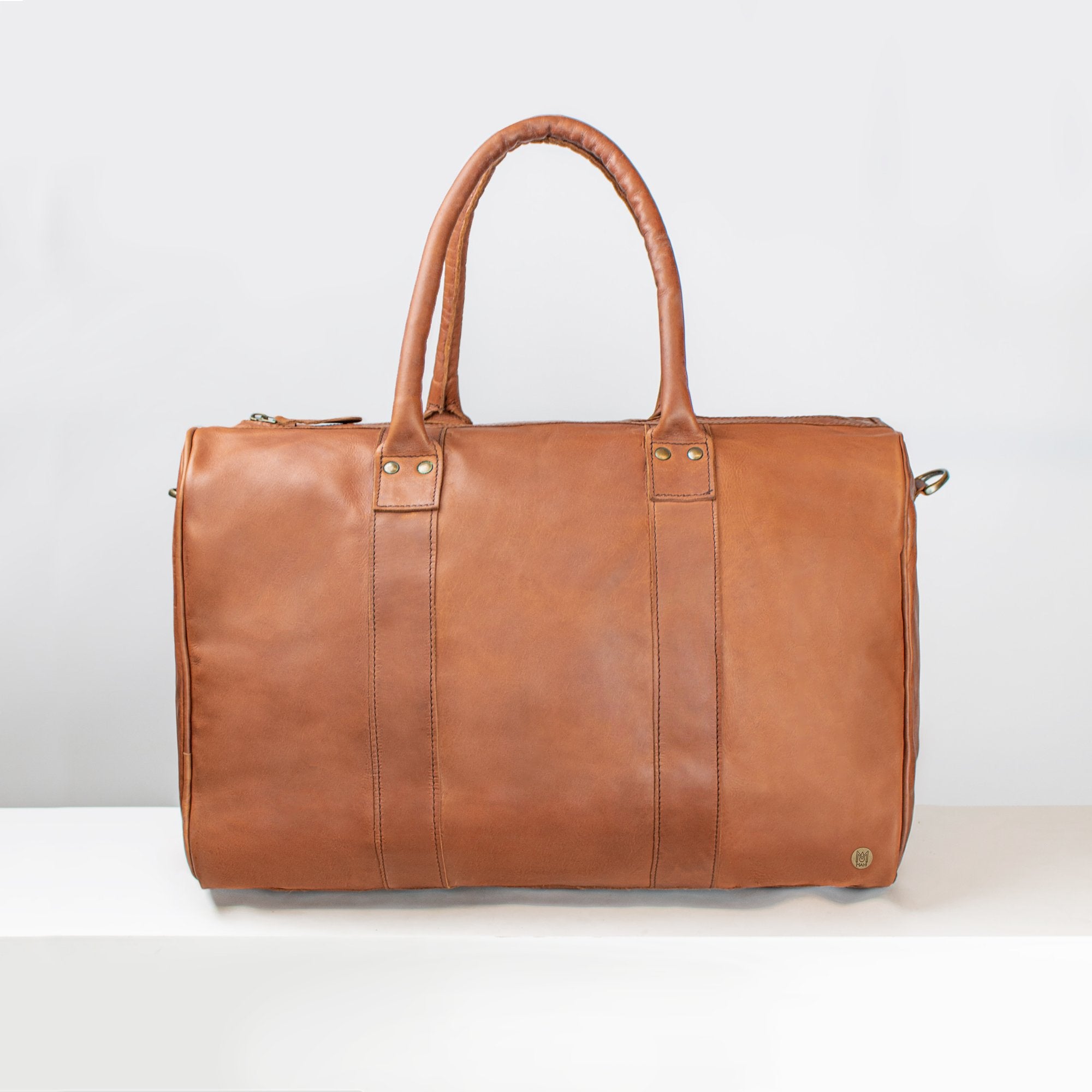 Small Leather Weekend Holdall | Personalised Compact Weekender – MAHI ...