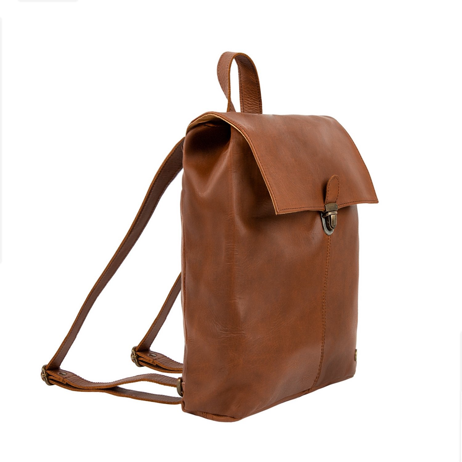 Square Leather Backpack For Work, College, or School with 15" Capacity ...