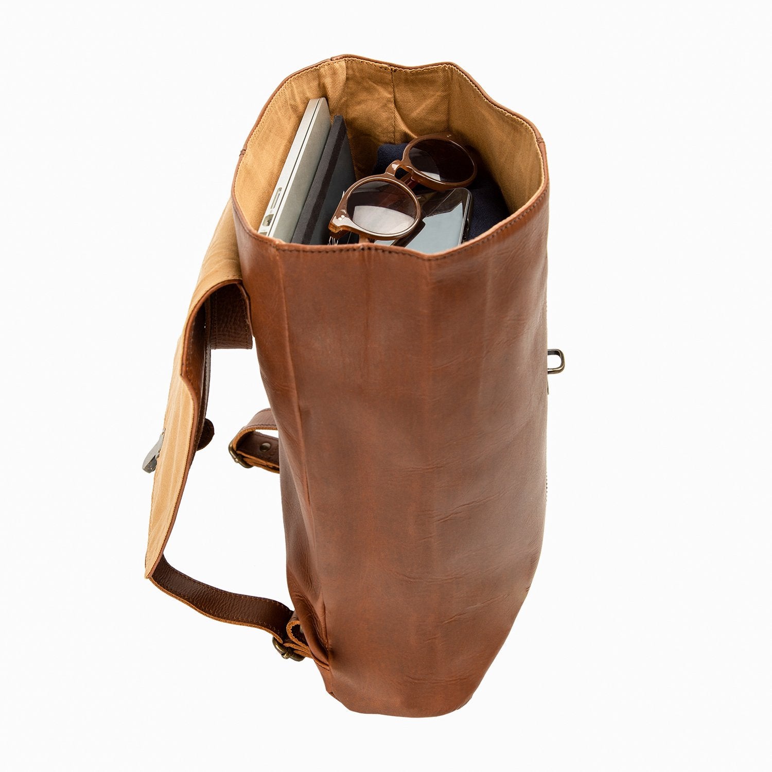 Square Leather Backpack For Work, College, or School with 15" Capacity ...